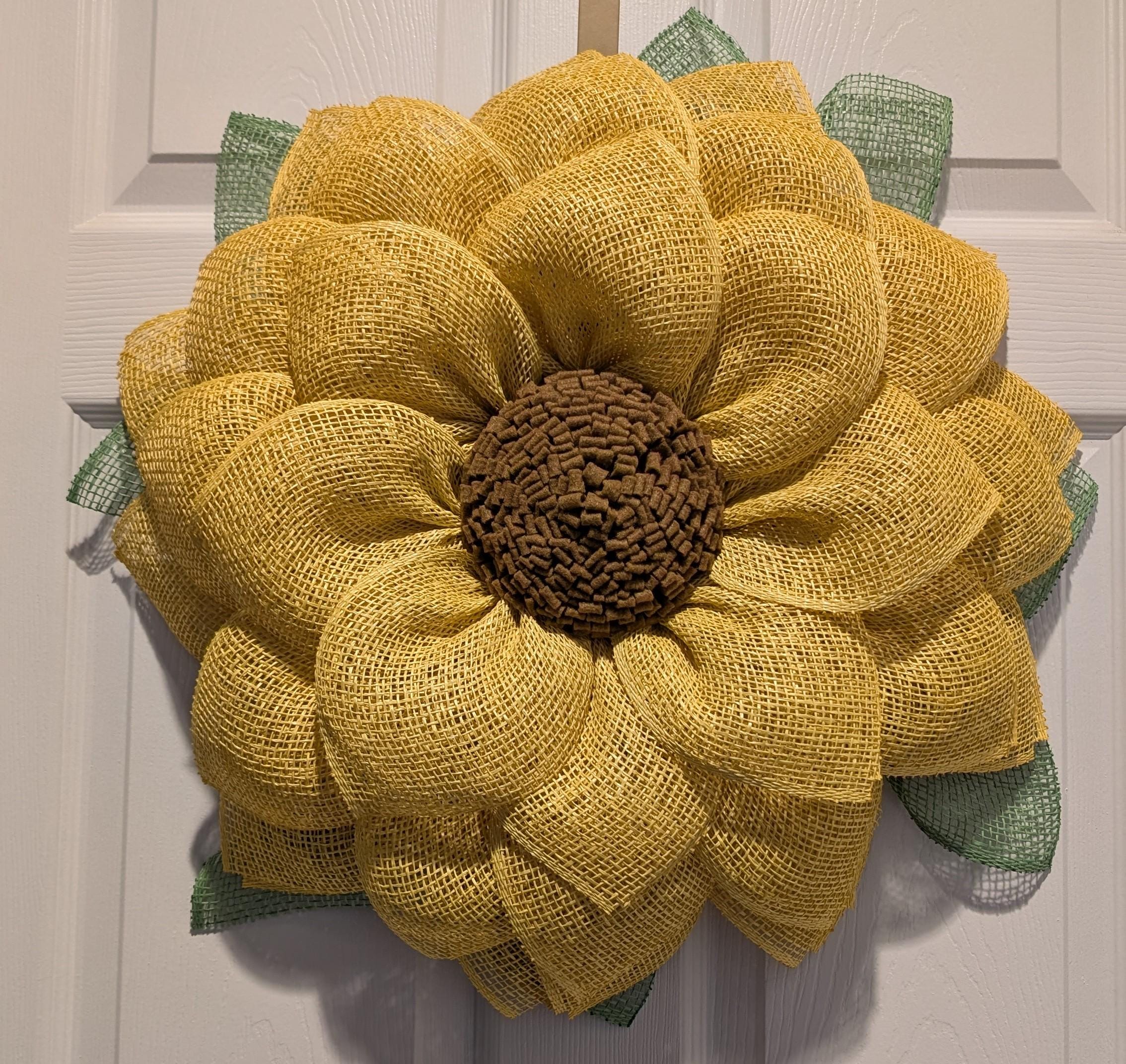Sunflower Poly Burlap Wreath - Etsy