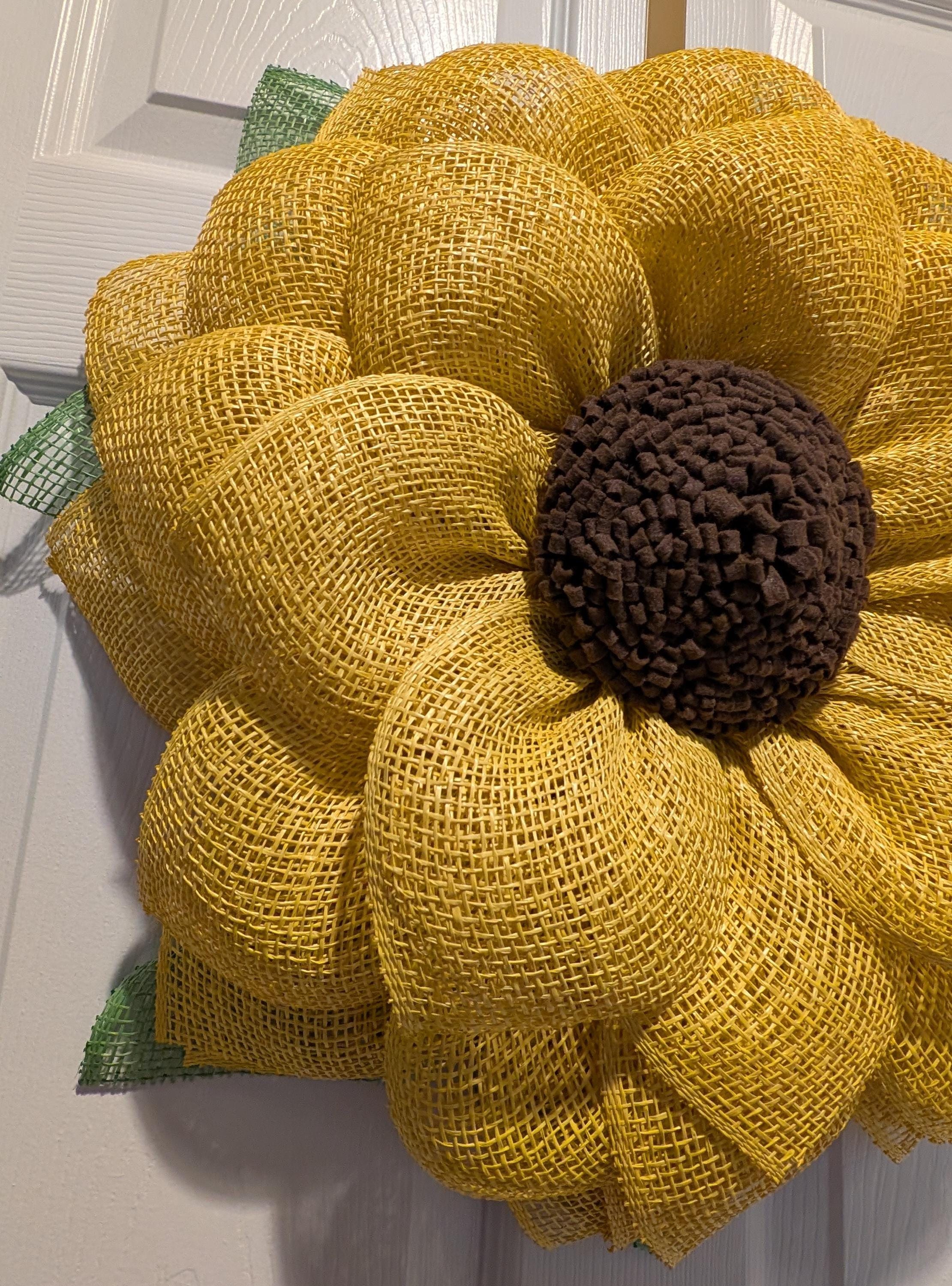 Sunflower Poly Burlap Wreath - Etsy