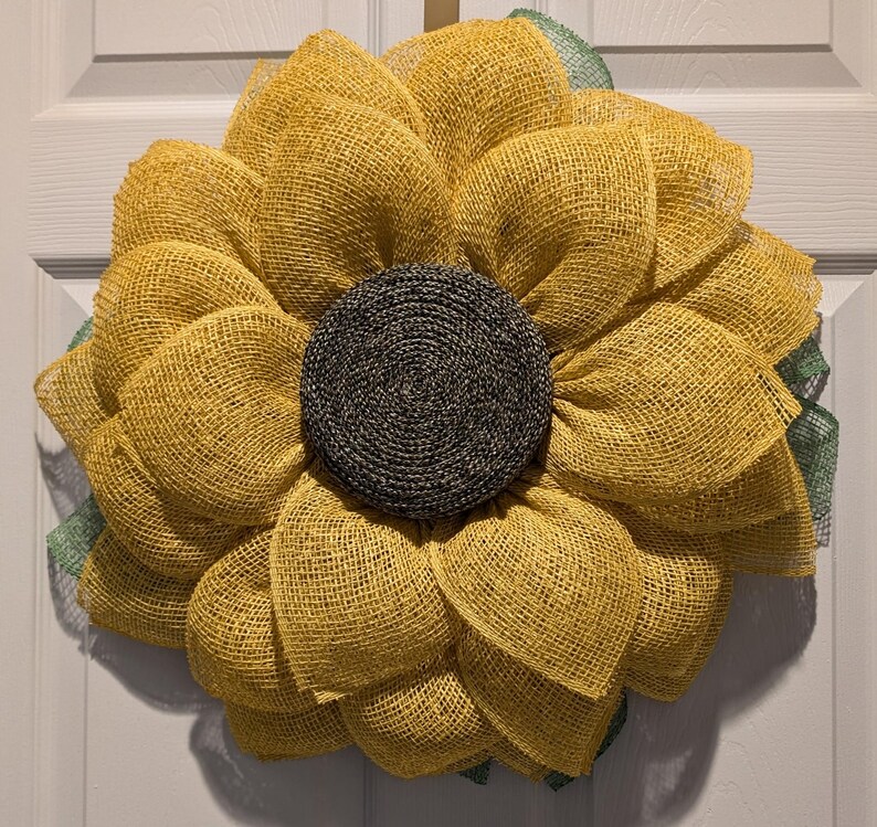 Sunflower Poly Burlap Wreath - Etsy