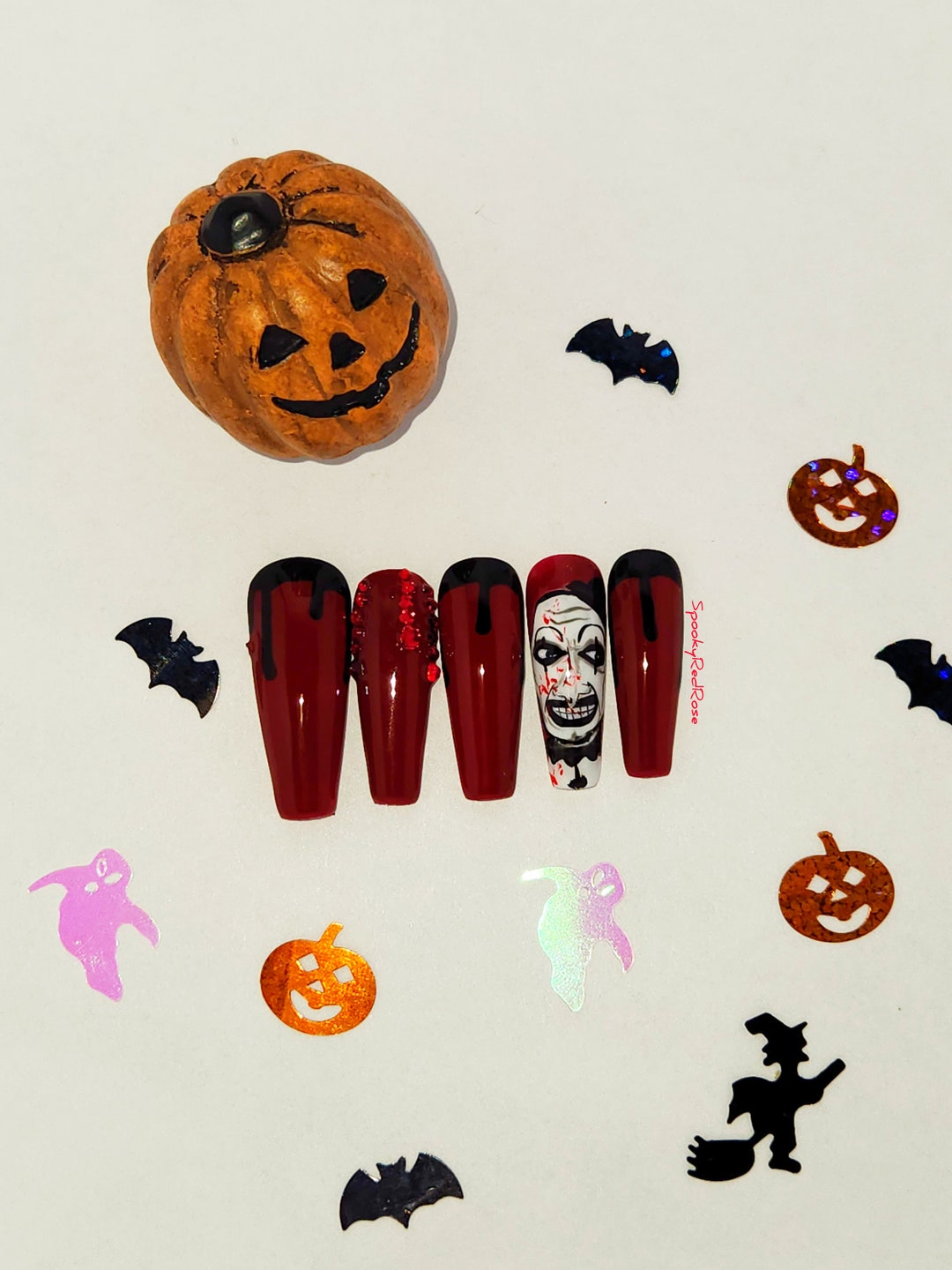 Art the Clown Handpainted Press on Nails Terrifier Clown - Etsy