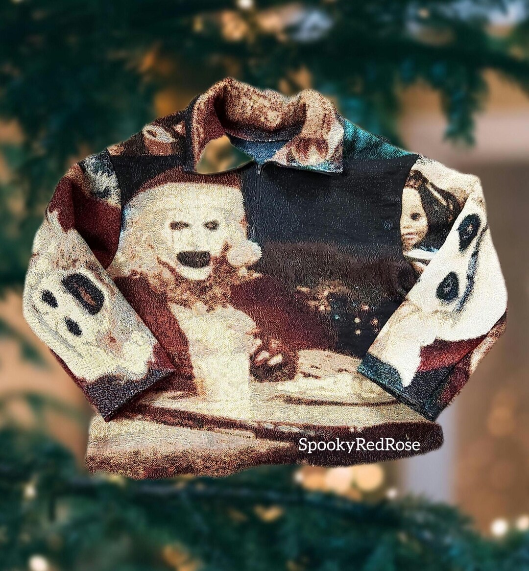 Terrifier Horror Clown Sweater | Art | Quarter Zip | Holiday Season ...