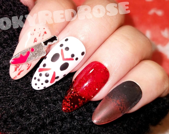 Friday the 13th Jason Vorhees Horror Halloween Press on Nails - Etsy