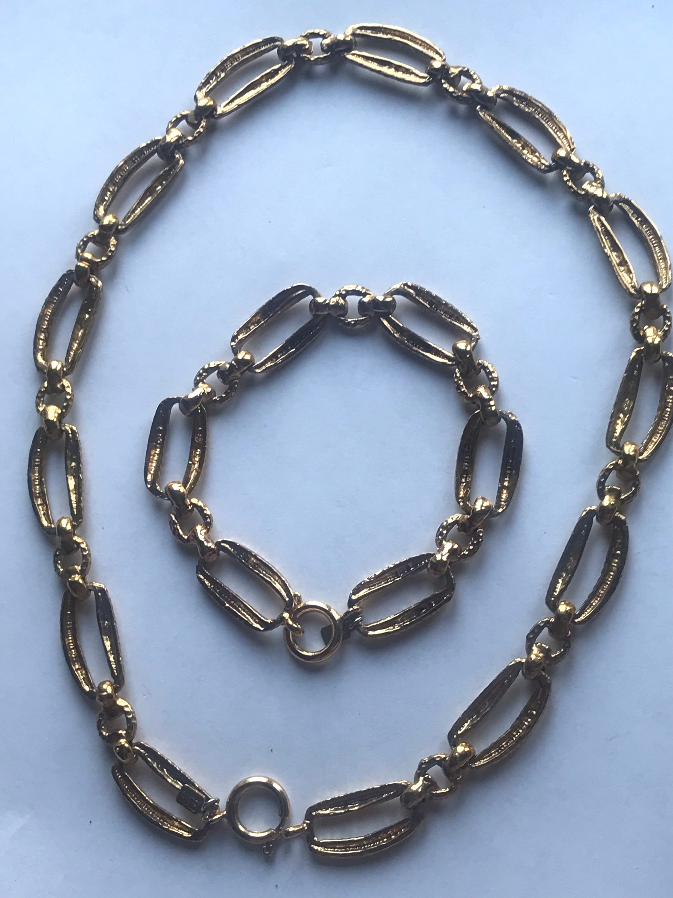 Designer Set Ciro Gold Plated Chain and Bracelet. - Etsy