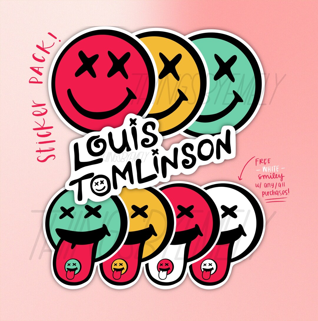 Louis Smiley Sticker | 369 Waterproof Water Resistant Glossy Die Cut ...