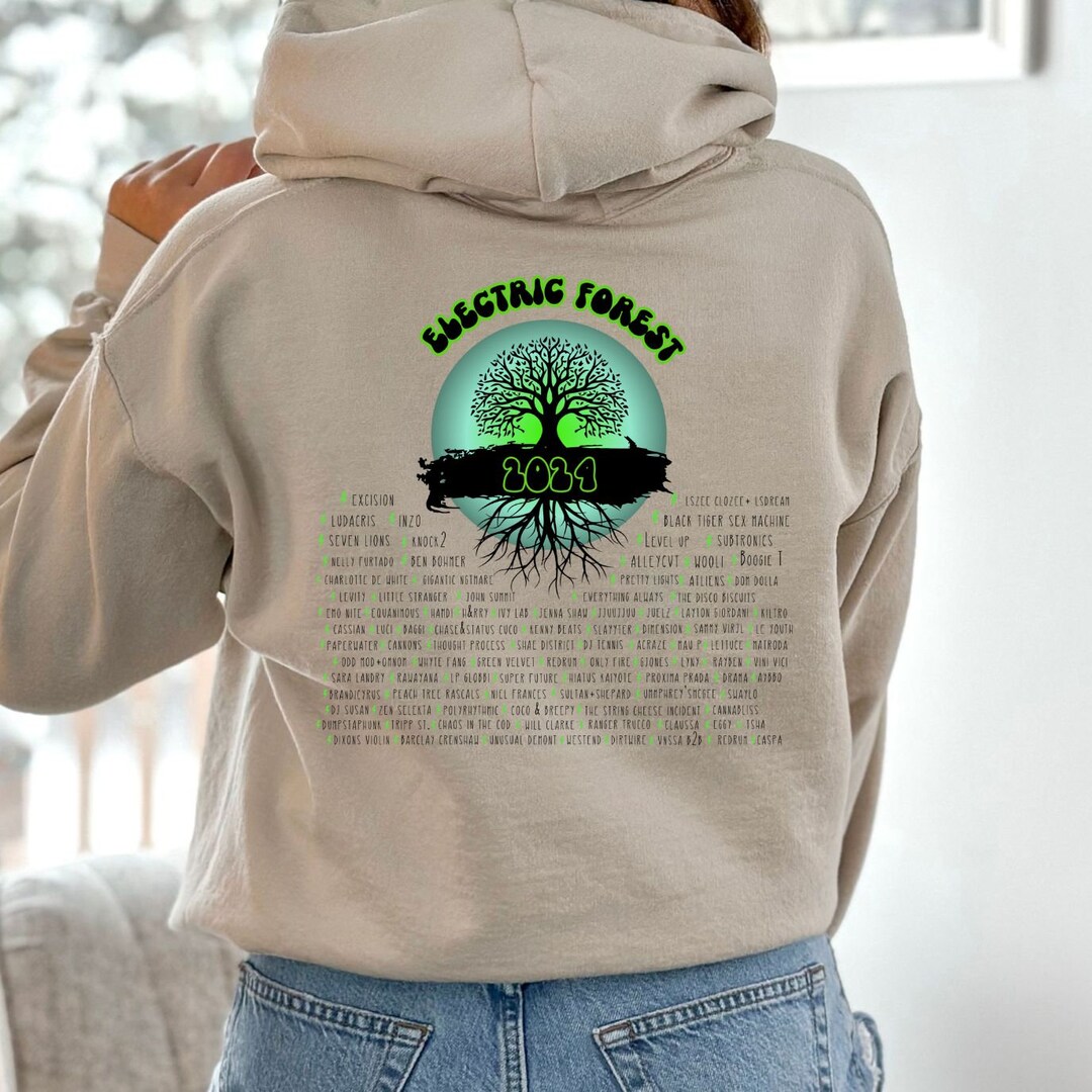 Electric Forest 2024 Front and Back Design With Sleeve Badges, Electric ...