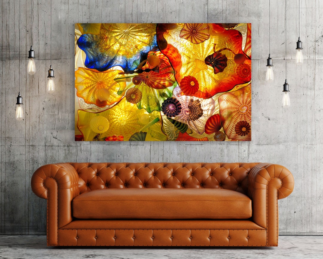 Red + Gold Chihuly Glass Canvas Art, High Quality Photo Print on Canvas ...