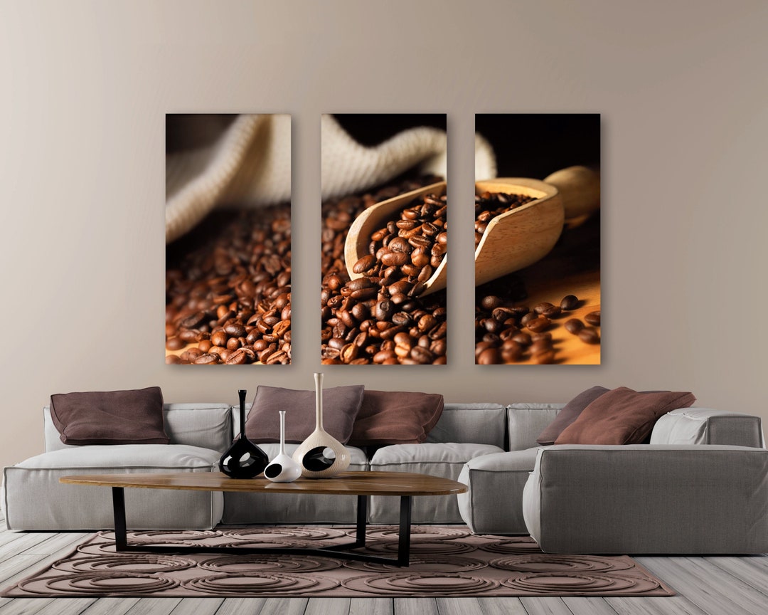 Coffee Beans Canvas Art, Artwork of Brown Coffee Beans + Scoop, Cooking ...