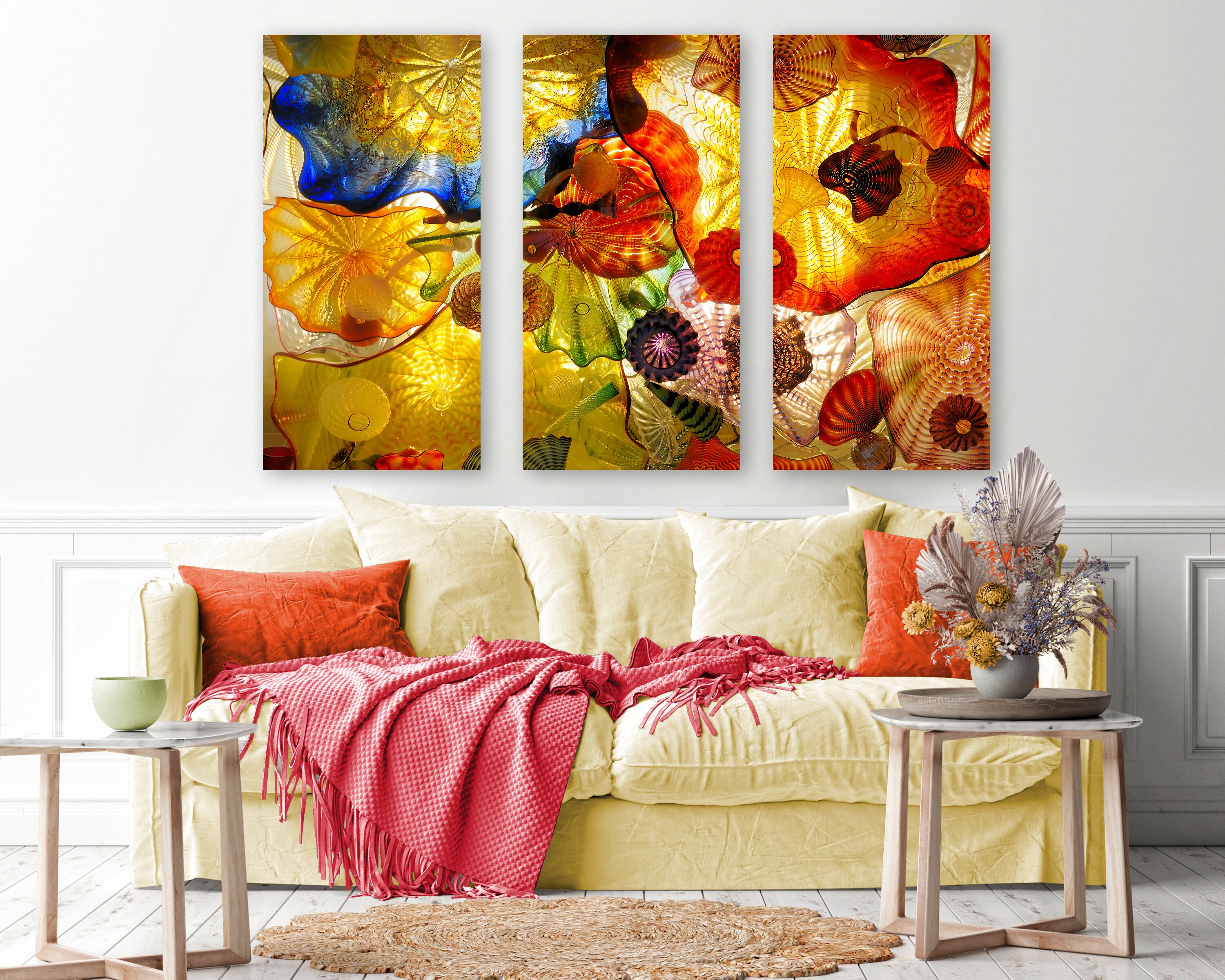Red + Gold Chihuly Glass Canvas Art, High Quality Photo Print on Canvas ...