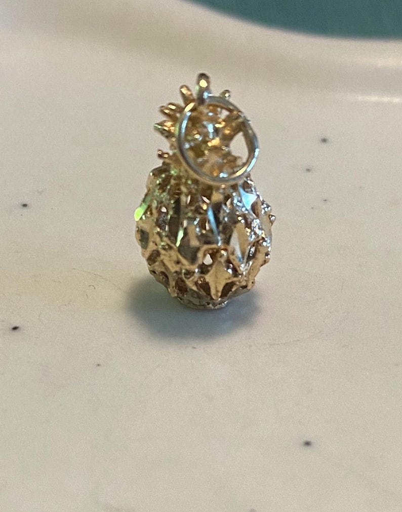 14k Gold 3D Pineapple Charm - Etsy