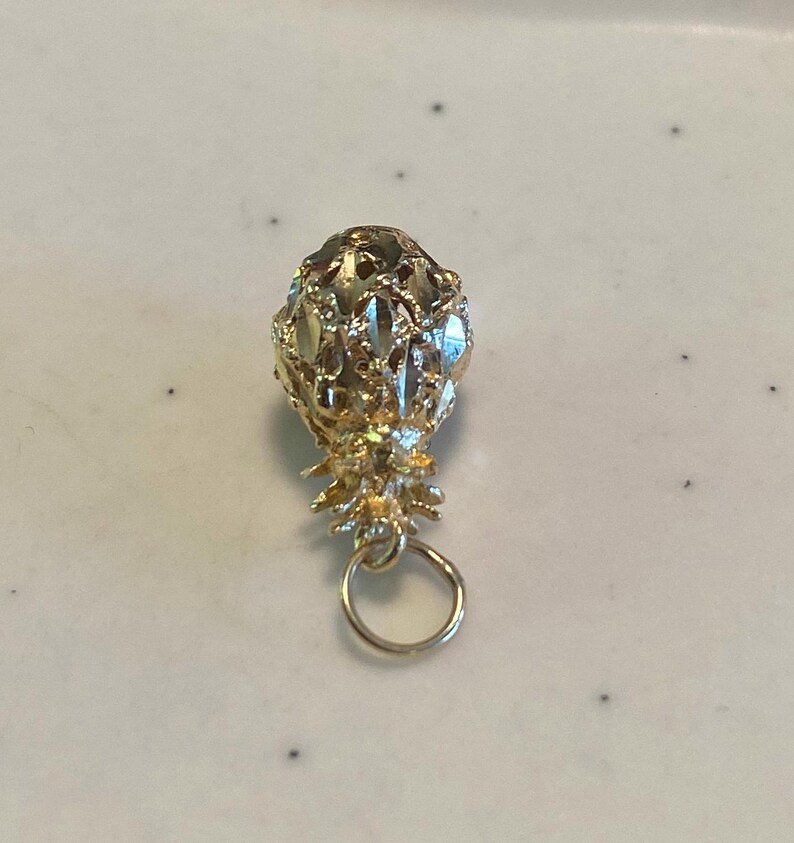 14k Gold 3D Pineapple Charm - Etsy