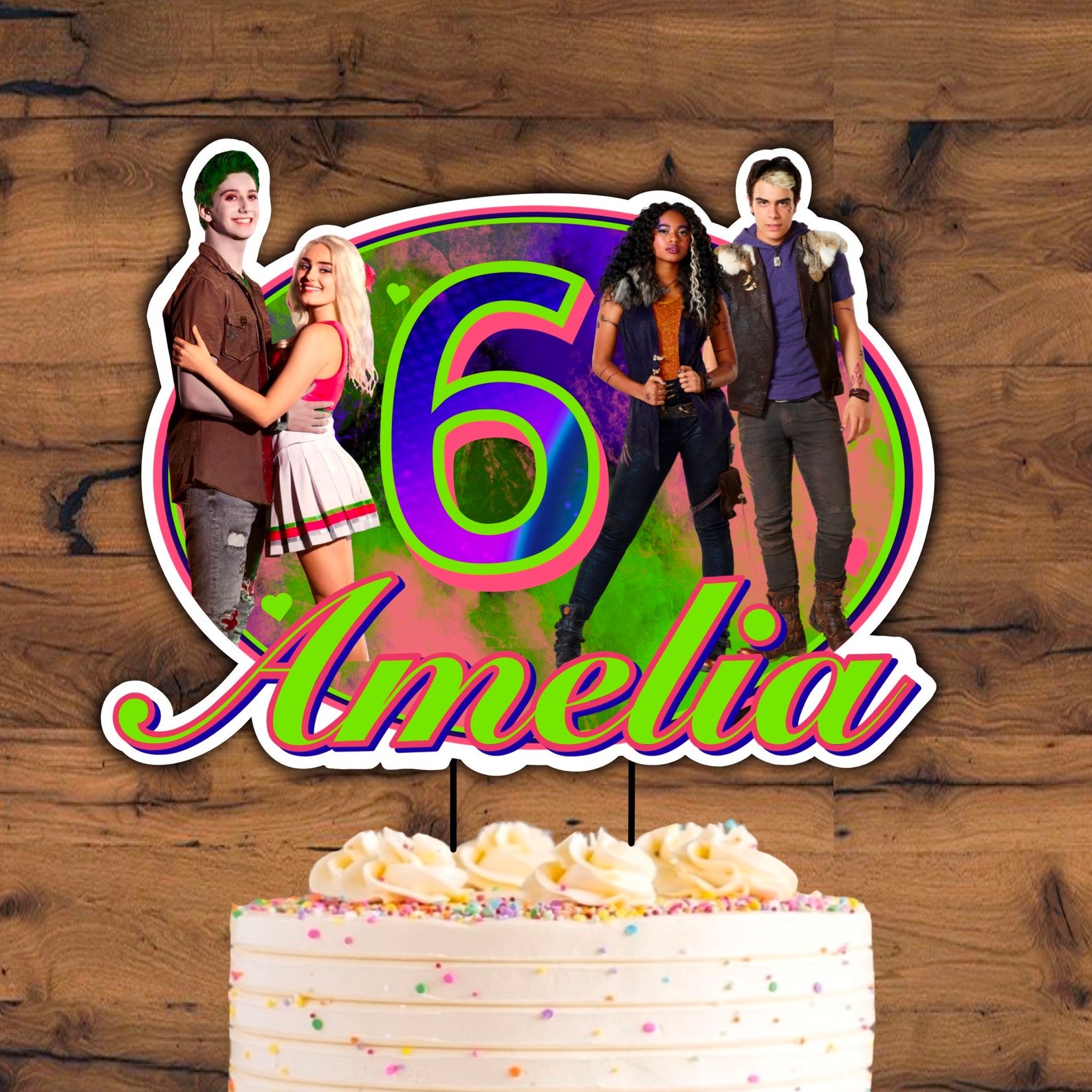 Zombies 2 Cake Topper Printable Zombies 2 Centrepiece | Etsy