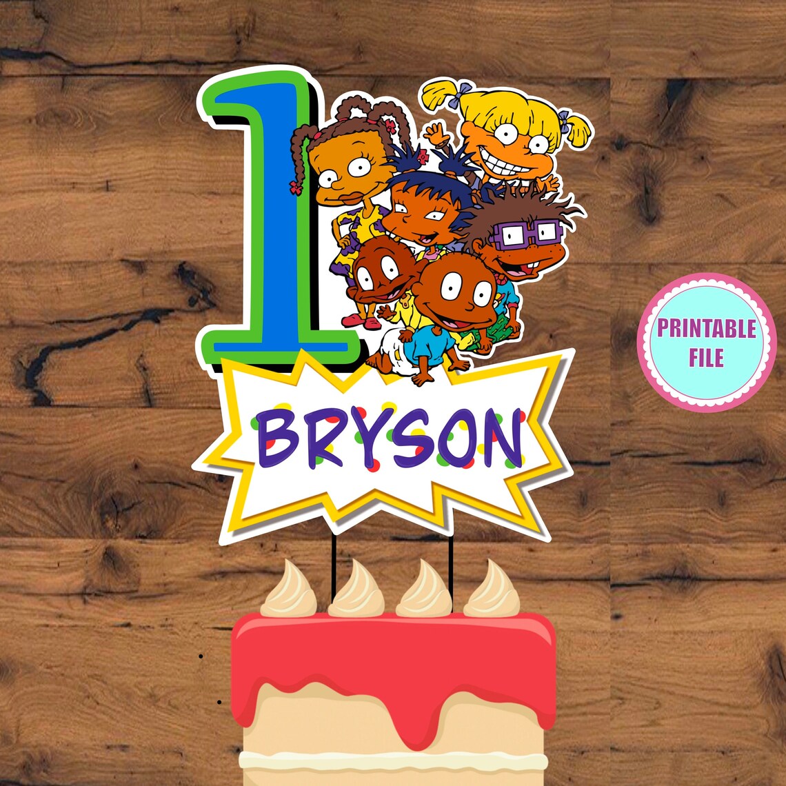 Rugrats Cake Topper Printable Rugrats Toppers Rugrats - Etsy