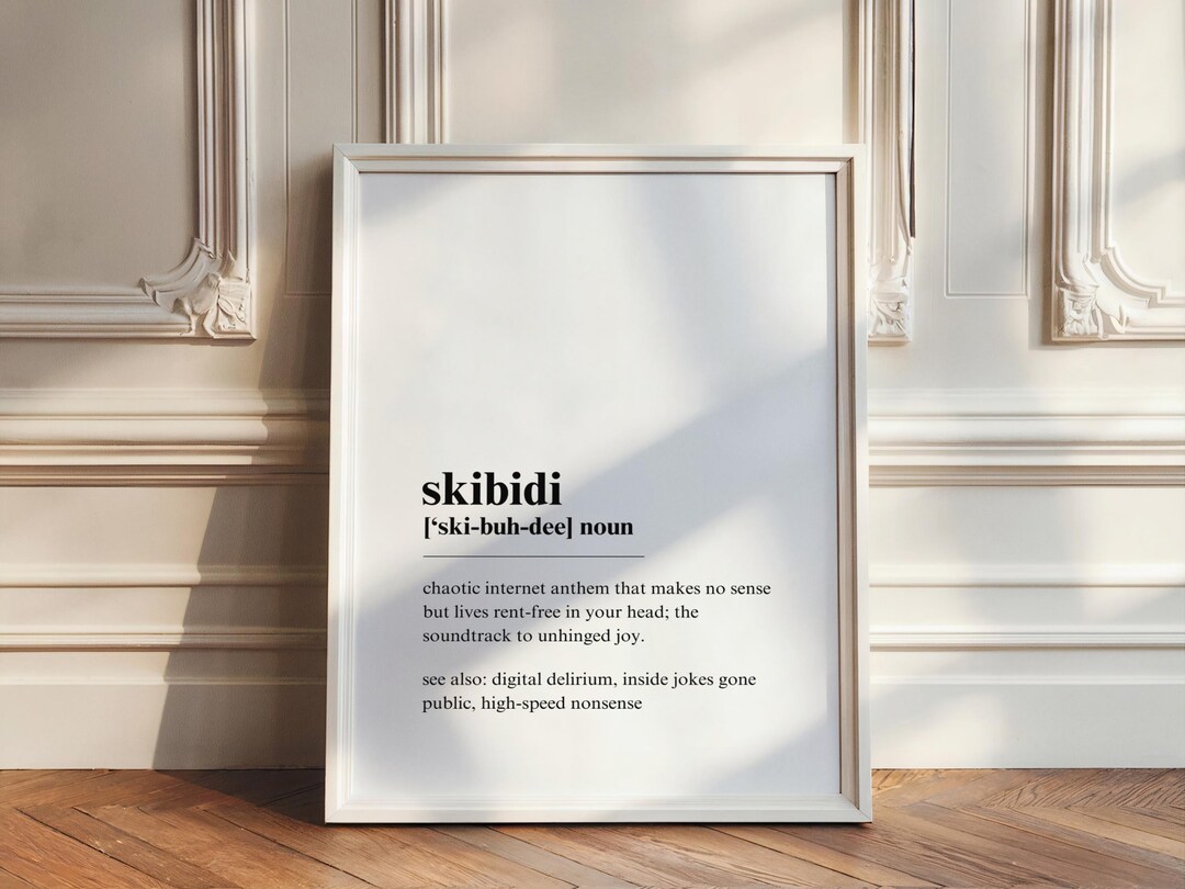 Skibidi Definition Wall Art Funny Internet Slang Poster, Meme Culture ...