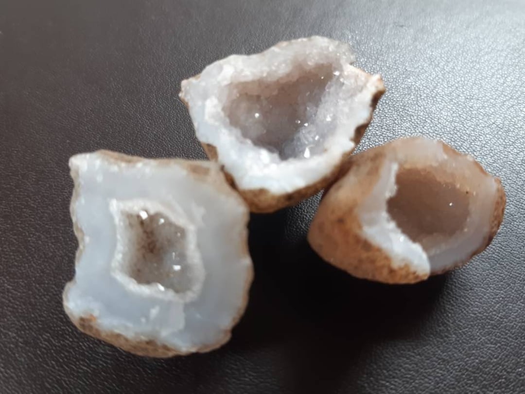 Agate Crystal Geodes. Three Geodes. Potato Geodes. Natural Quartz ...