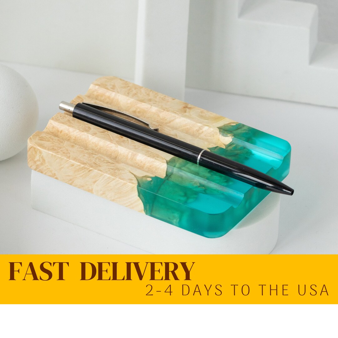 ELEMENT – Elegant Epoxy Resin Wood Desk Pen Holder for Office Desk ...