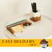 ELEMENT office Desk Accessories for Men. Resin & Wood Desk Organizer ...