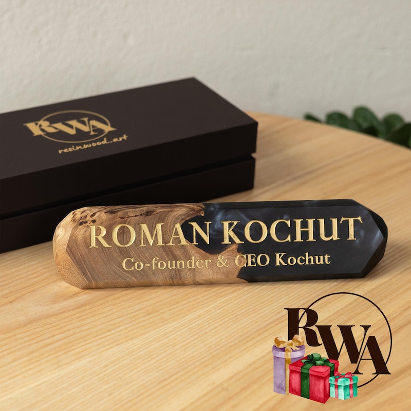 Name Plate Wood Epoxy - Etsy