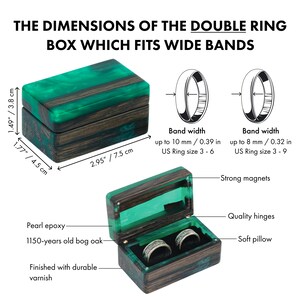 MUSE – green Epoxy Resin & Wood Engagement Ring Box. Personalized ...