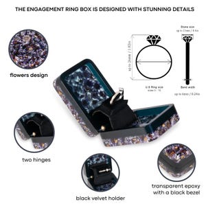 FLIP Epoxy Resin & Dried Flowers Proposal Ring Box. Unique Engagement ...