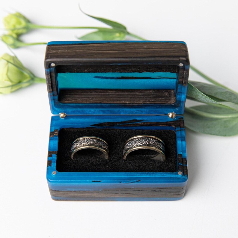 MUSE – Wood & Epoxy Small Ring Box. Custom Engagement Ring Box as ...