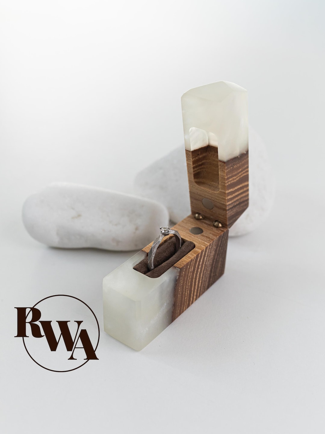 FLASH – Slim Ring Box From Epoxy & Wood Anniversary Gift for Her ...