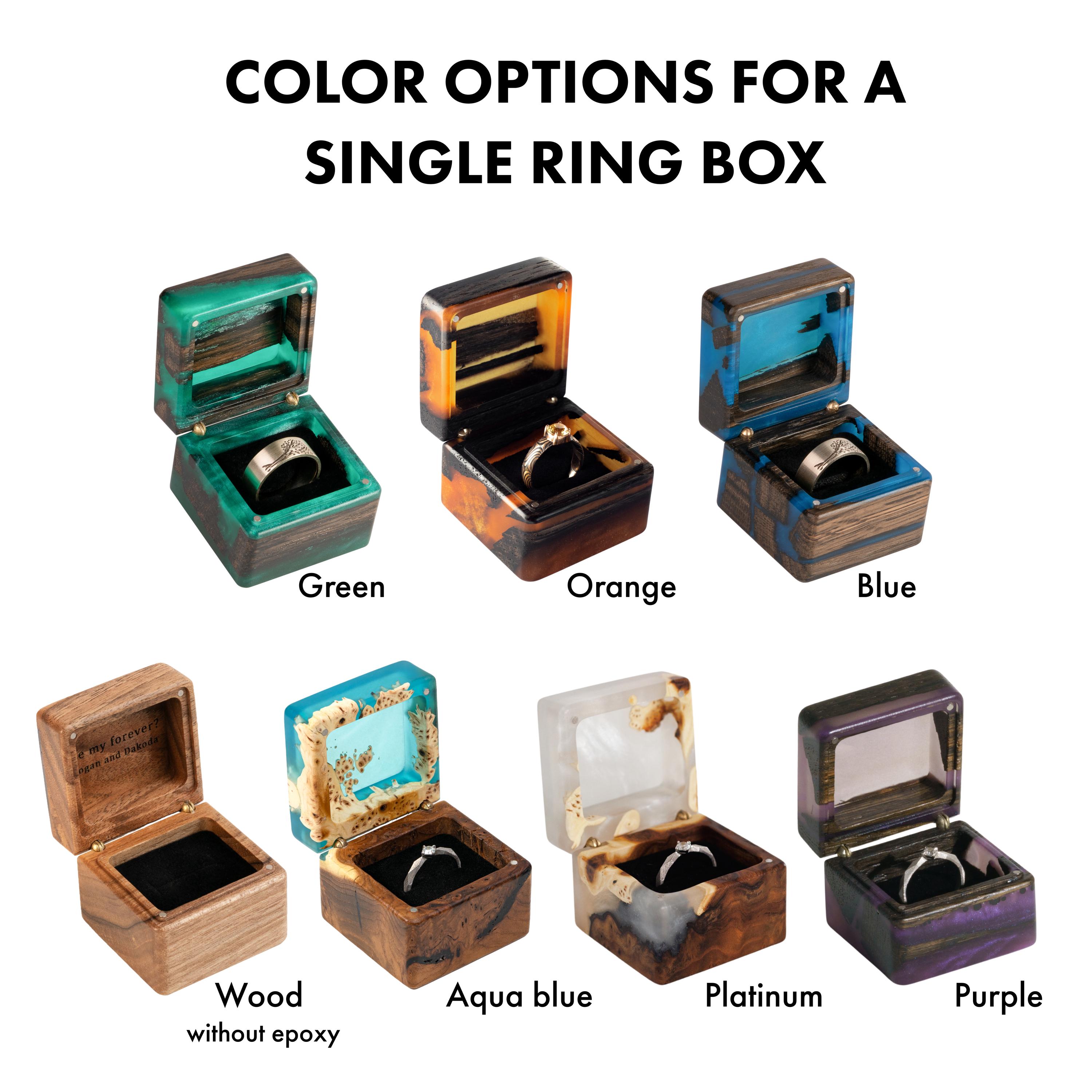 MUSE – custom Engagement Box With Epoxy Resin. Luxury Wood Ring Box as ...