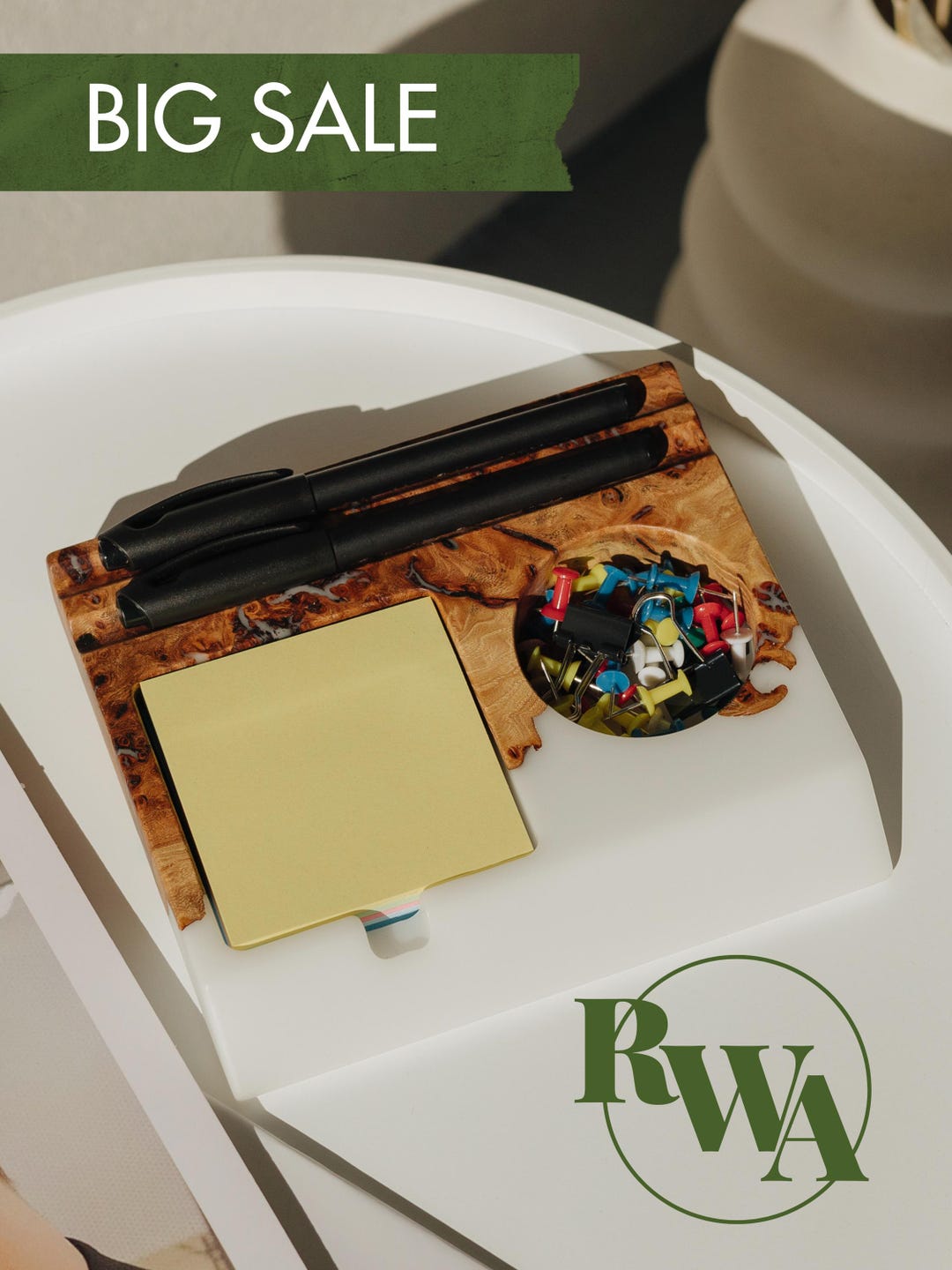 BASIC - Wooden Display Stand With Epoxy as Employee Gifts. Custom Desk ...