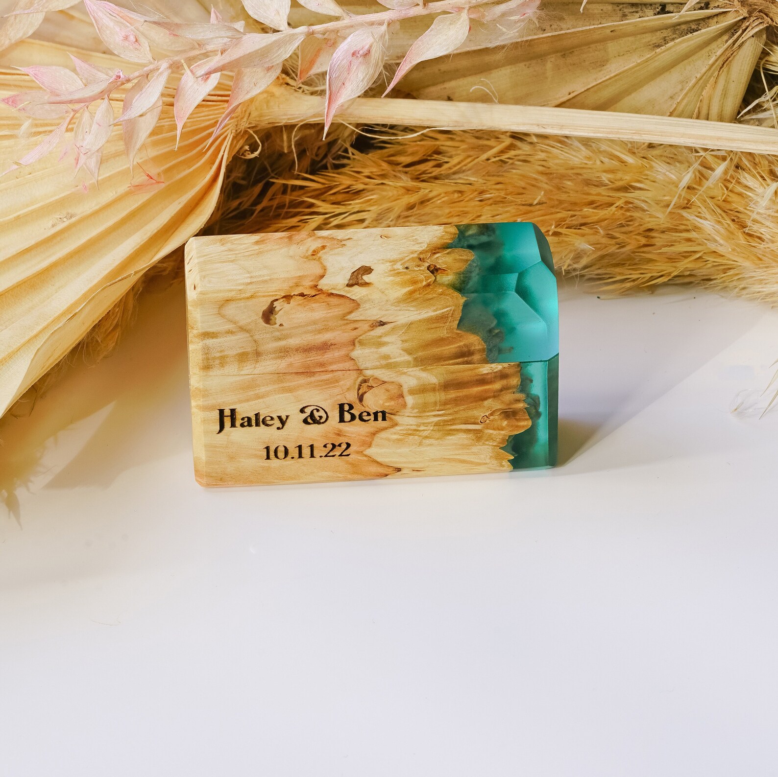 FLASH aqua Blue Epoxy Slim Ring Box for Proposal on the - Etsy