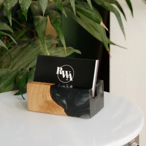 ELEMENT – office Desk Accessories for Men. Resin & Wood Desk Organizer ...