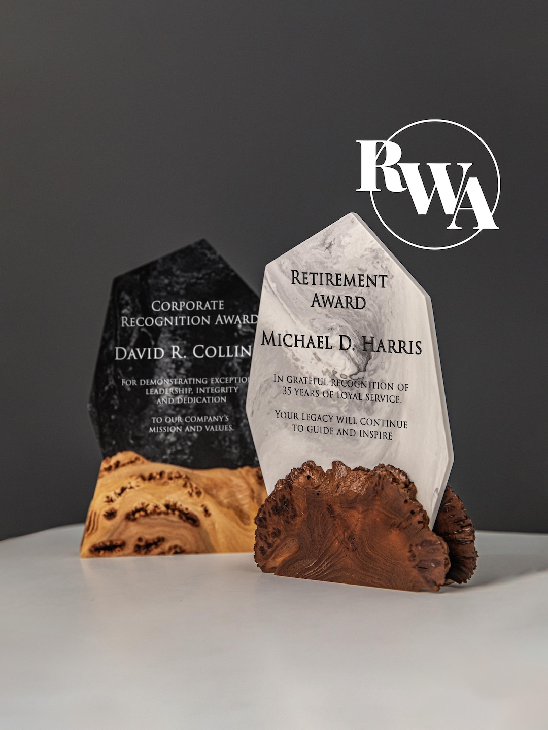 Recognition Award Made From Wood & Arcanid for Police Retirement Gifts ...