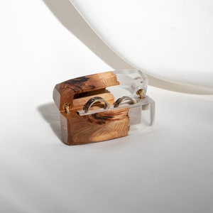 FLASH wedding Ring Box of Pearl Resin and Wood. Luxury Wooden Ring Case ...