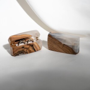 FLASH – Blue Resin & Wood Box for Couple Engagement Rings, Luxury Ring ...