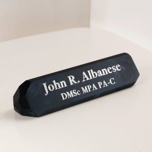 Epoxy & Wood Custom Desk Name Plate. Wooden Name Triangle Desk Plate ...