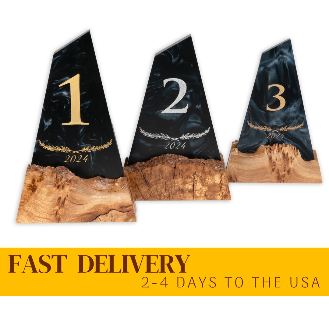 APEX – Custom Trophy From Epoxy Resin & Wood. Laser Cut Engraving for ...