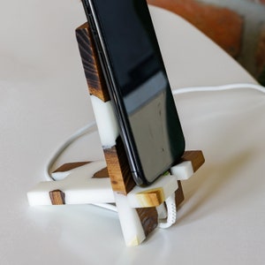 SMART – epoxy & Wood PHONE STAND for Desk as Corporate Gifts. Modern ...