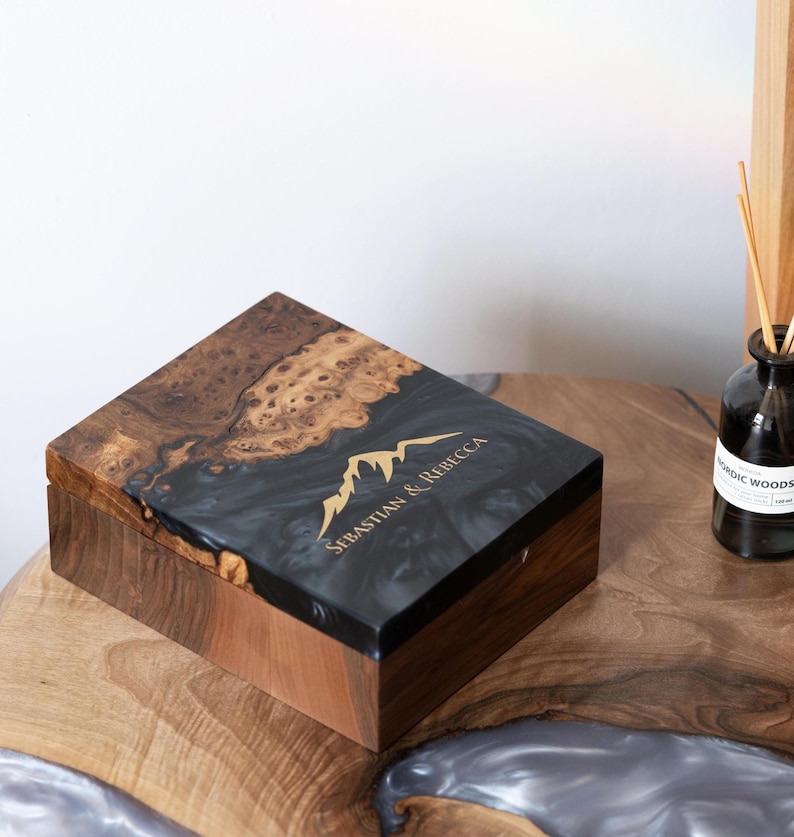 TEMPO – Personalized Watch Box for Men Anniversary Gift. Epoxy & Wood ...