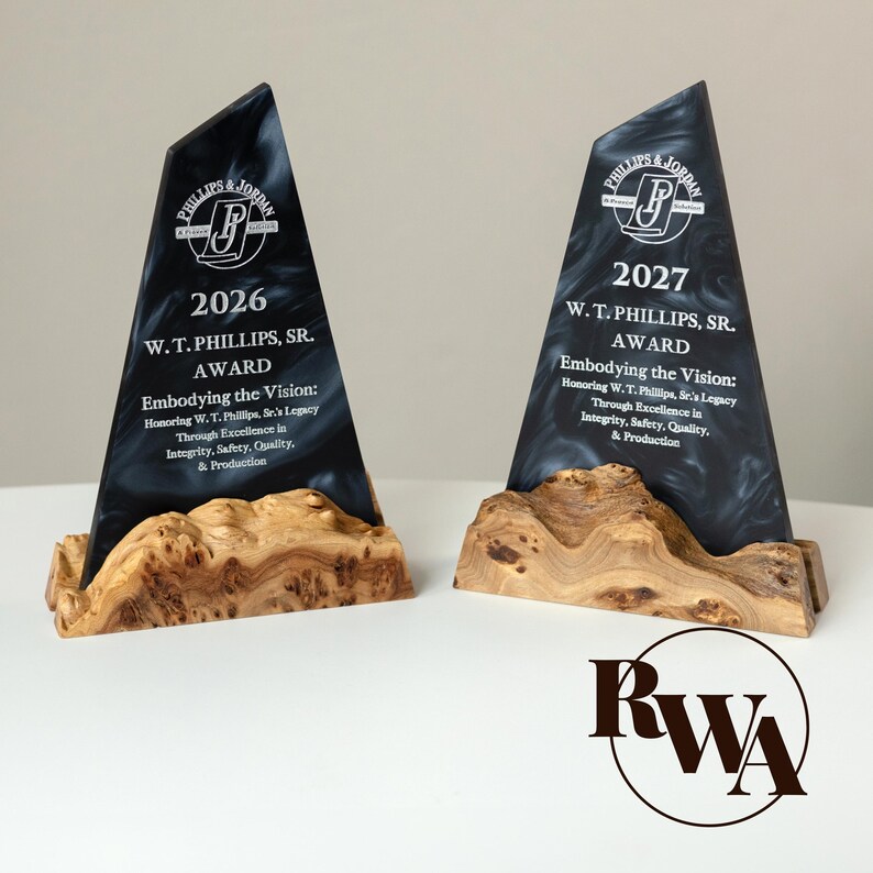 APEX – Custom Modern Award Plaque - Personalised Epoxy & Wood Trophy as Corporate Gifts ...