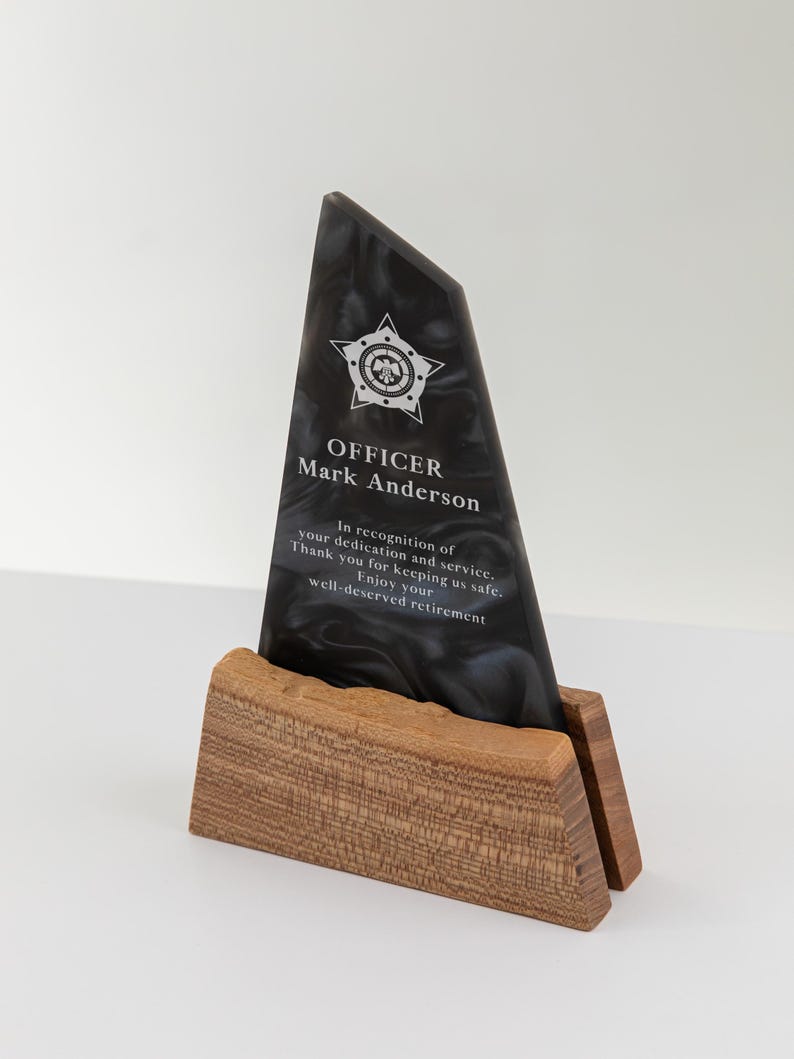 APEX - Epoxy & Wood Retirement Plaque as Corporate Gifts. Custom ...