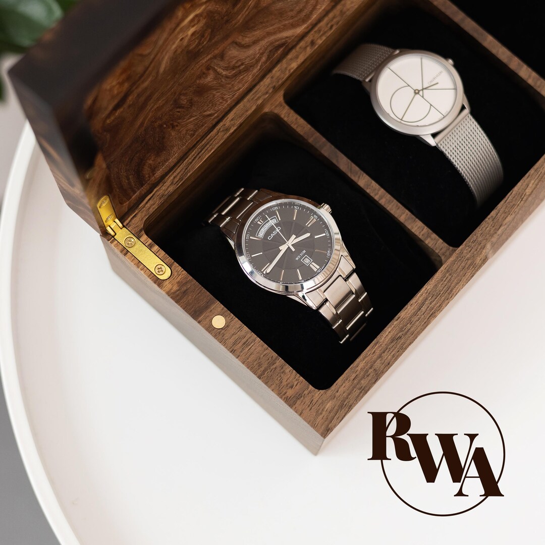 TEMPO – Handmade Watch Box From Brown Epoxy & Wood. Mens Watch Case as ...