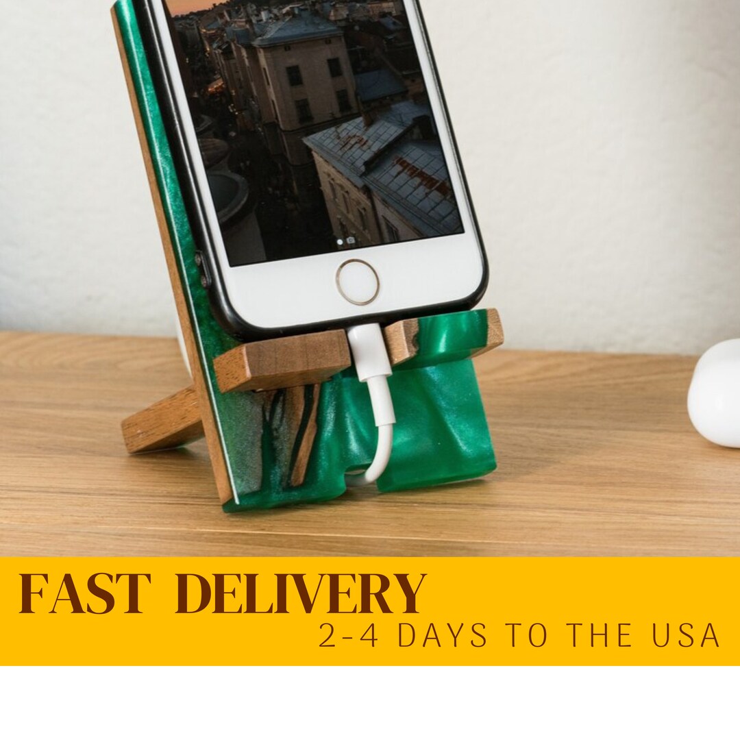 SMART Green Resin & Wood iPhone Stand for Mini. Compact - Etsy