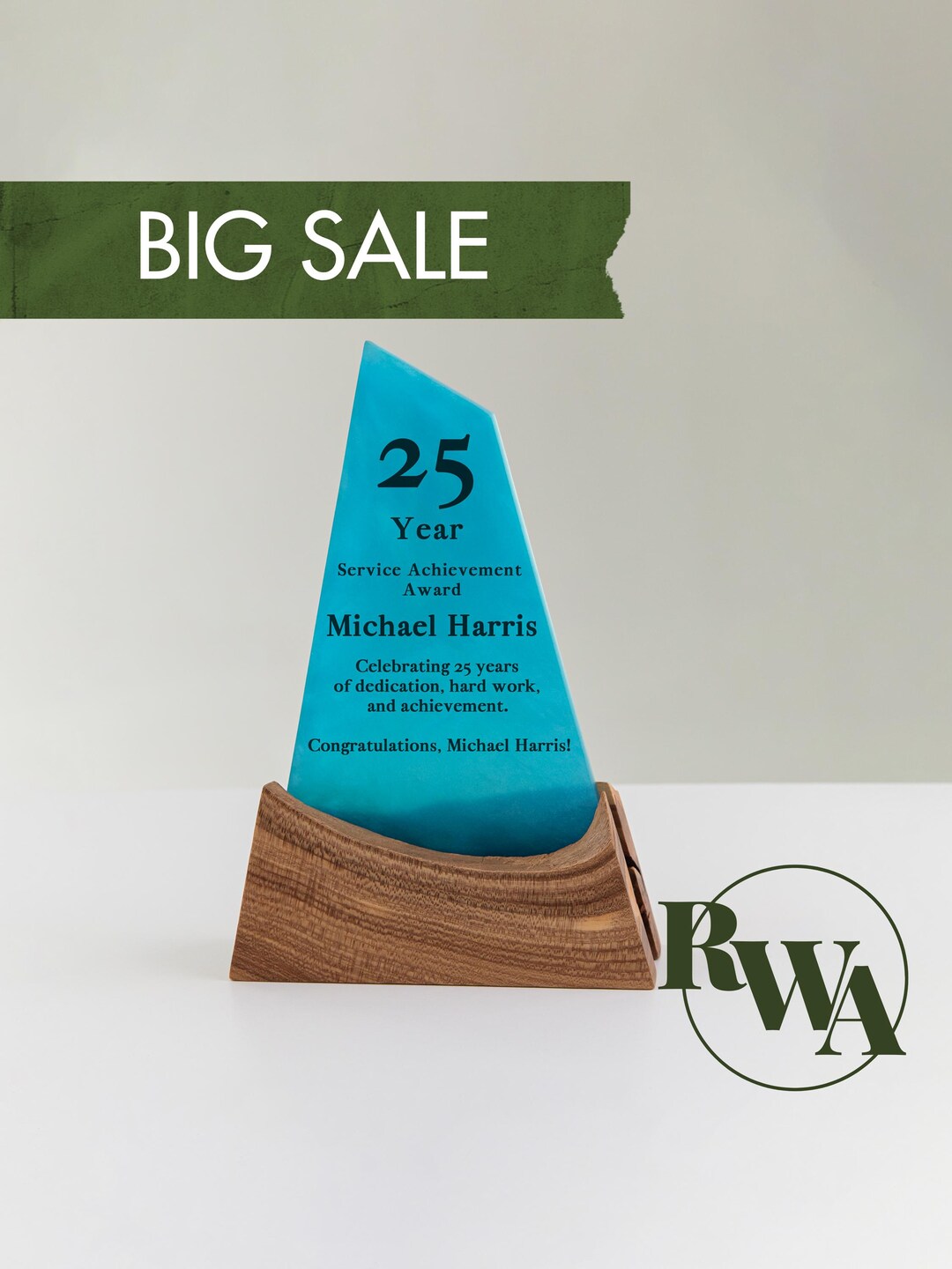 APEX - Epoxy & Wood Engraved Plaque as Principal Gift. Custom Award ...