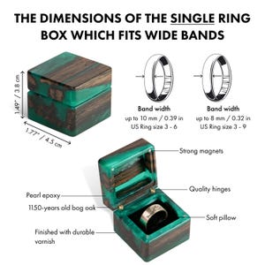 MUSE – green Epoxy Resin & Wood Engagement Ring Box. Personalized ...