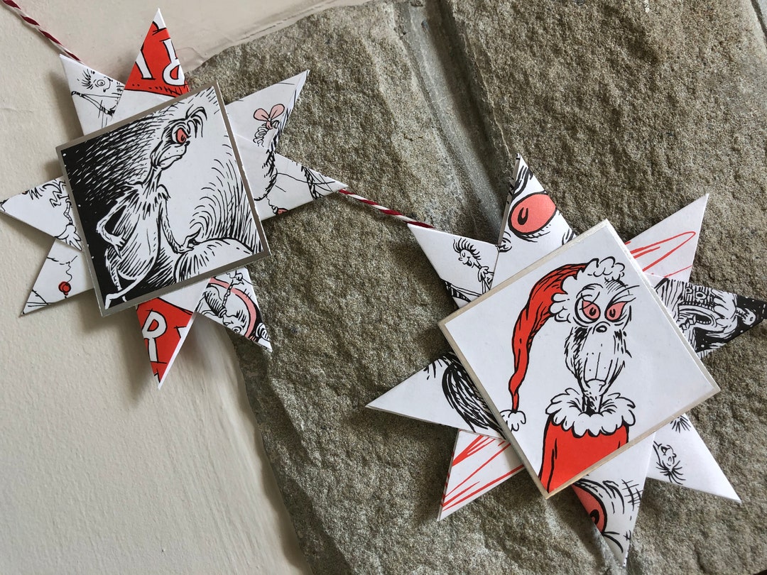 The Grinch Festive Paper Star Garland/storyboard Bunting - Etsy
