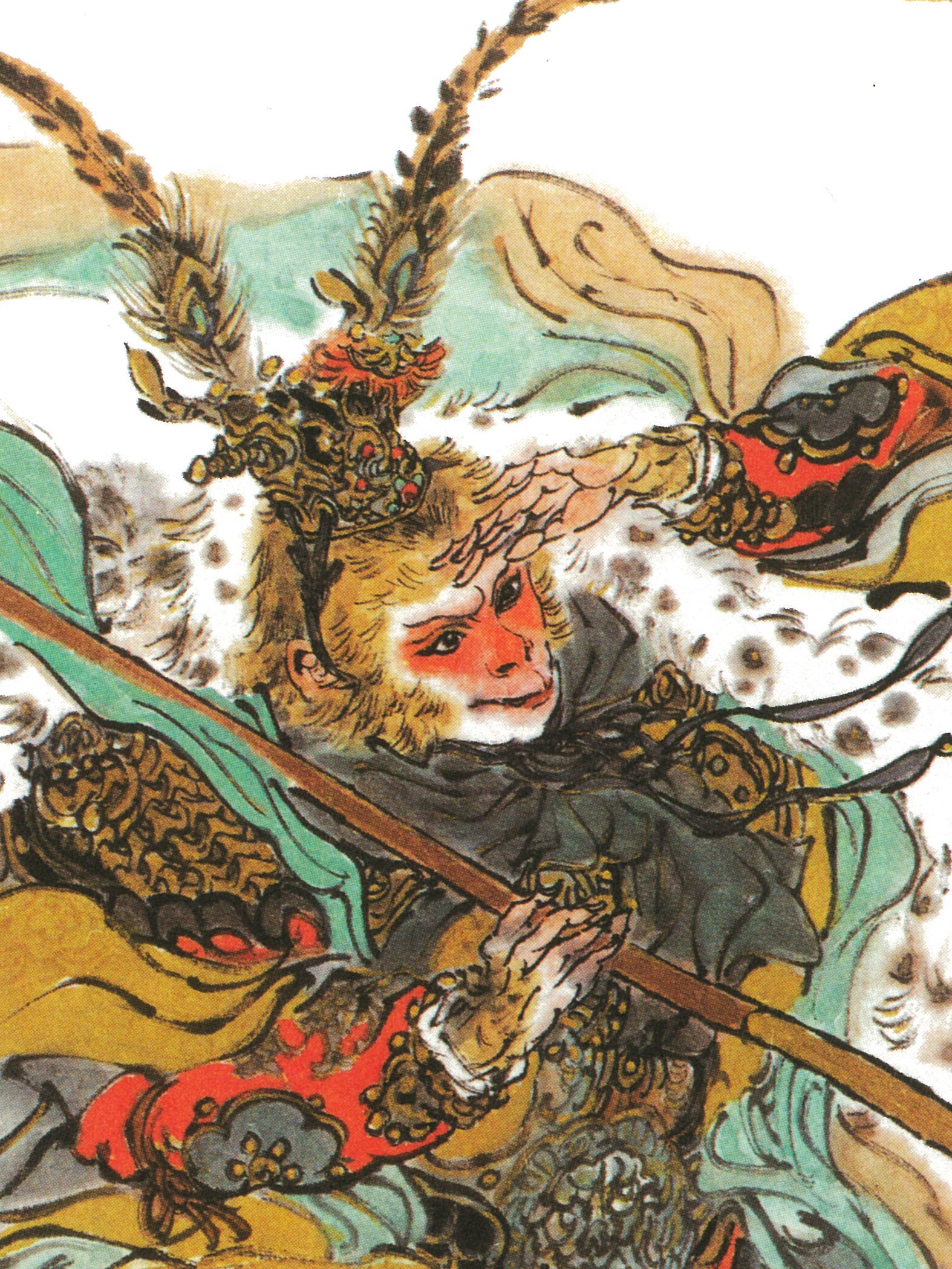 El rey mono Sol Wukong Viaje al Oeste impresión de bellas | Etsy