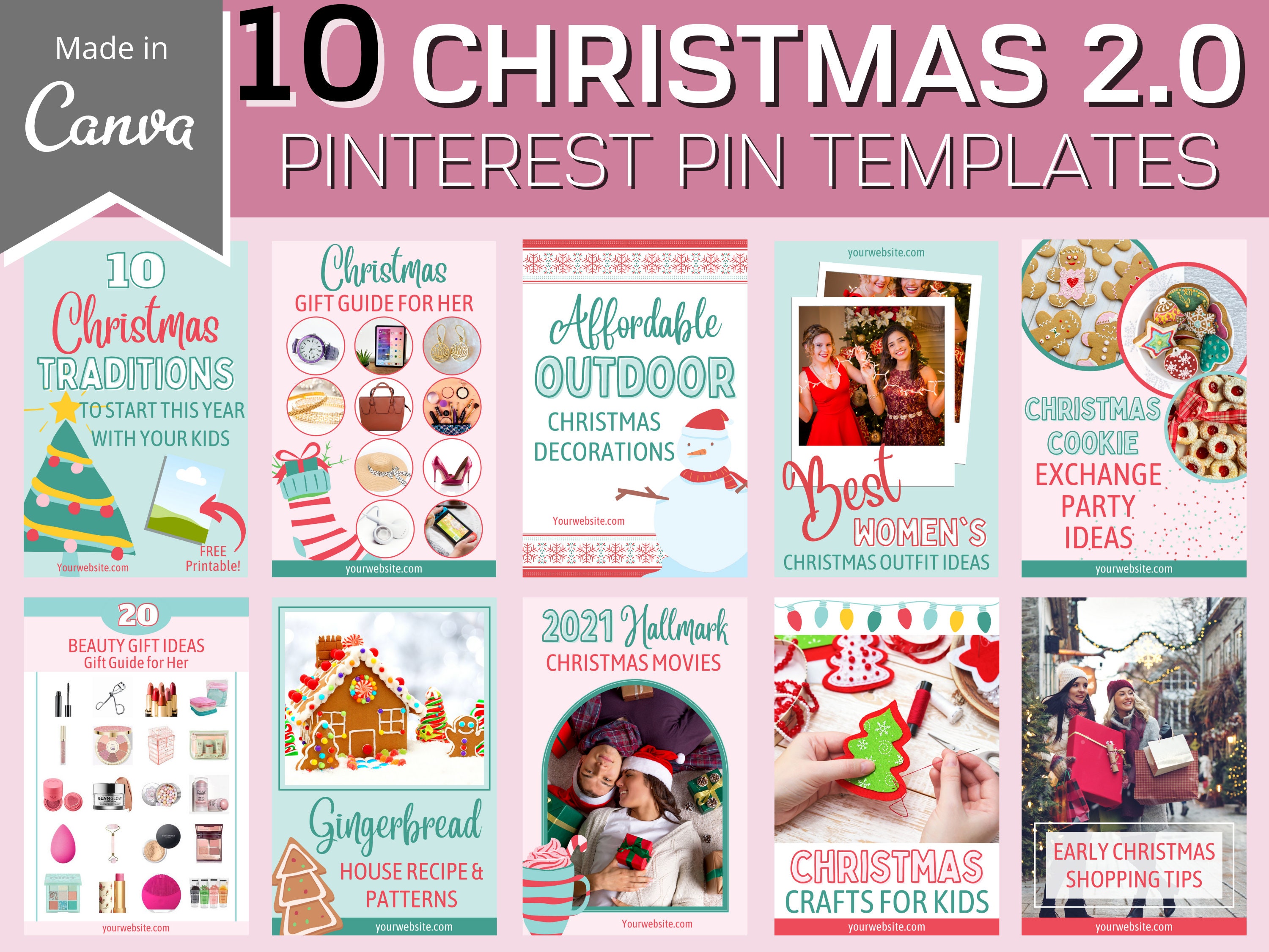 10 Christmas Pinterest Templates | Video Pin Templates | Social Media ...