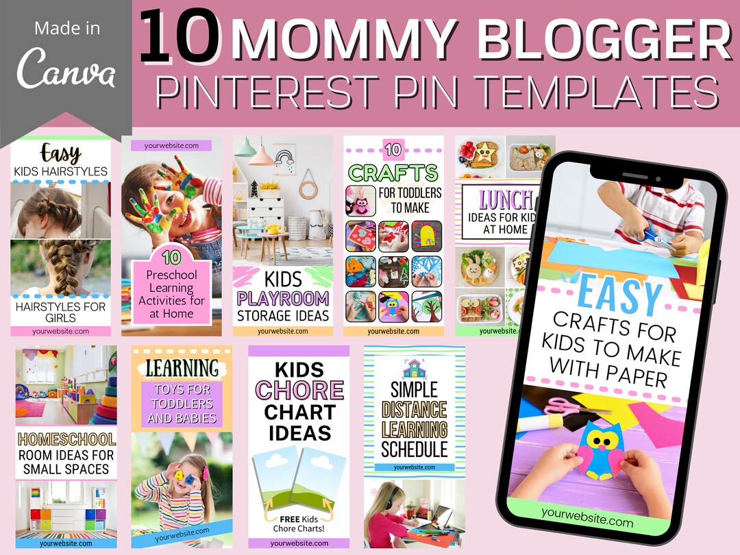10 Mommy Blog Pinterest Templates | Video Pin Templates | Social Media ...