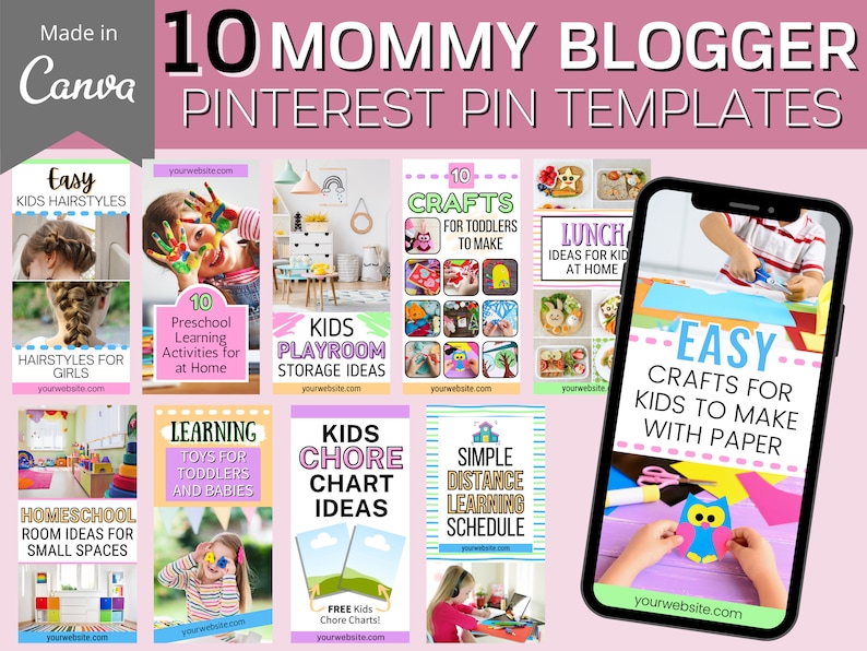 10 Mommy Blog Pinterest Templates | Video Pin Templates | Social Media ...