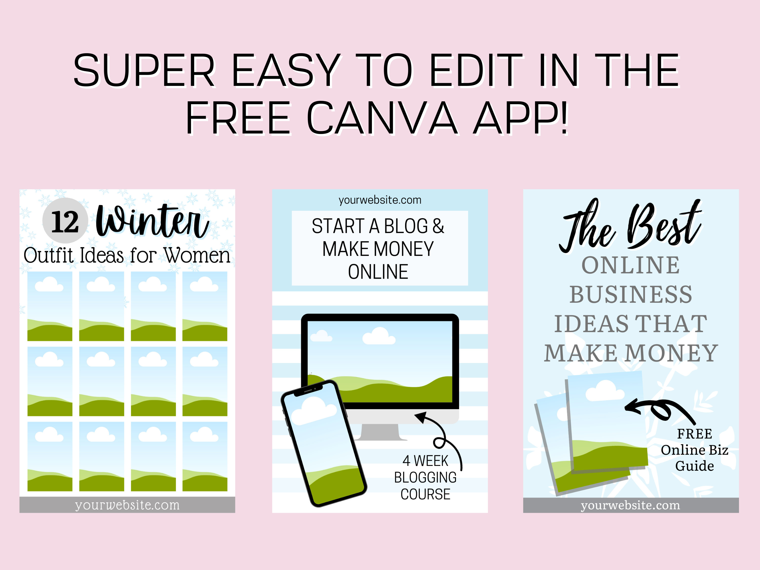 10 Winter Pinterest Templates Video Pin Templates Social Media ...