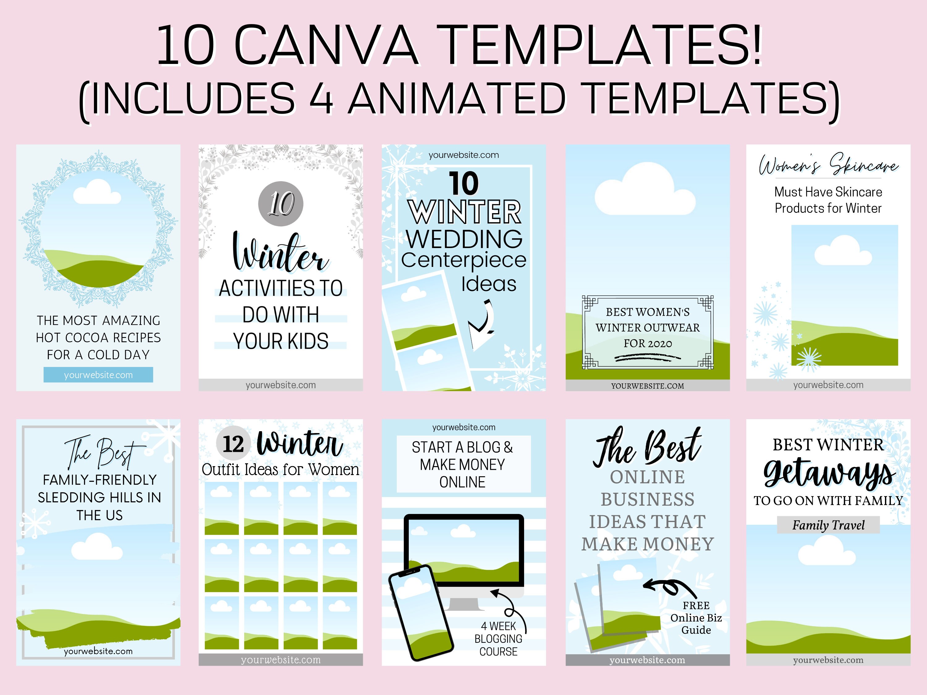 10 Winter Pinterest Templates Video Pin Templates Social Media ...
