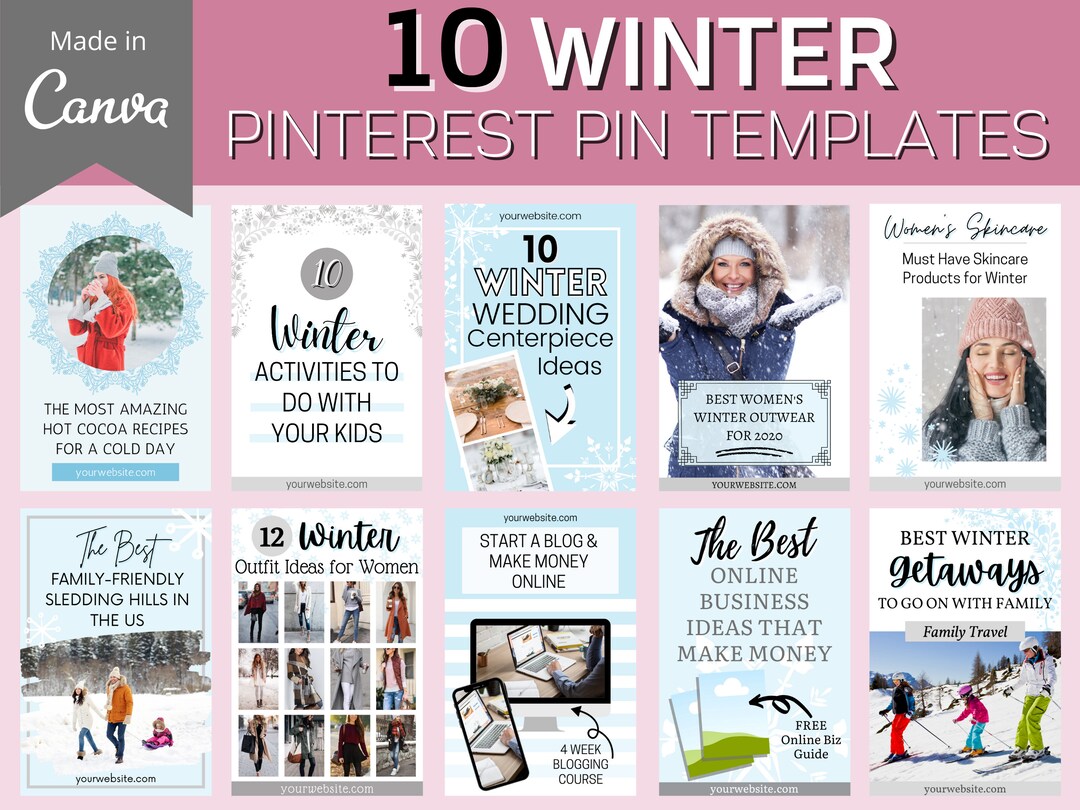 10 Winter Pinterest Templates | Video Pin Templates | Social Media ...